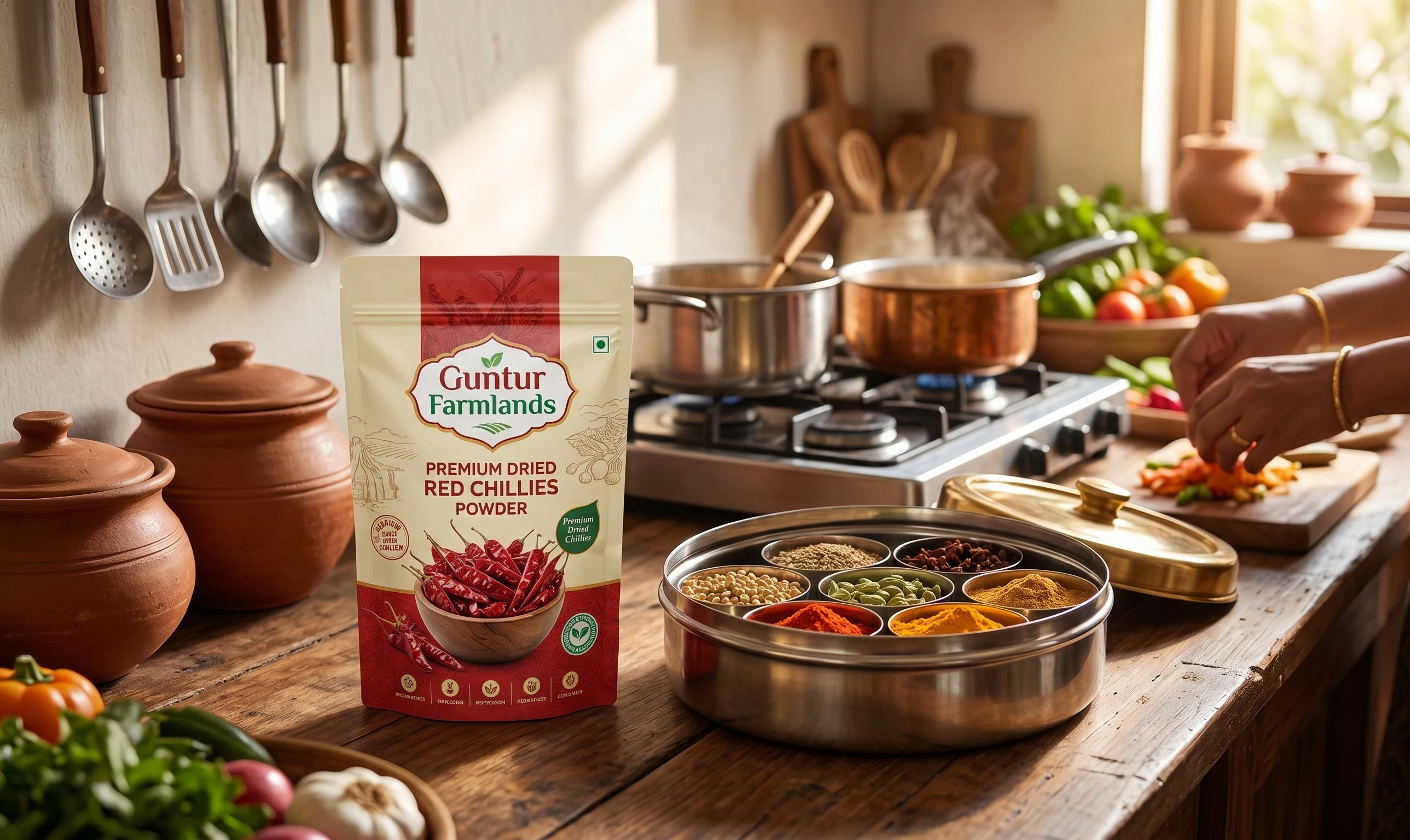 Guntur Farmlands — Pure Red Chilli Powder | Farm to Home | No Preservatives